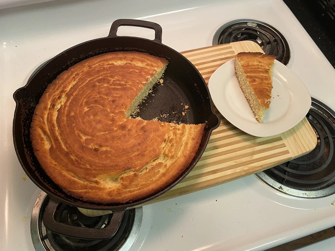 I got a cast iron skillet for Christmas. Made some New Year's cornbread with it. I've never made ...