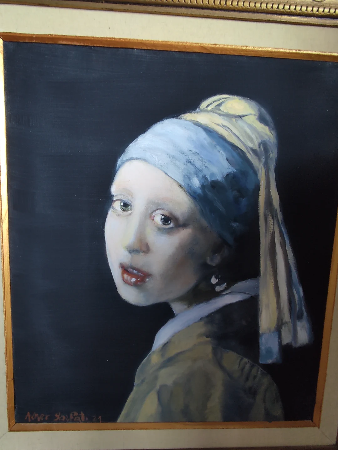 The girl with a pearl earring, my grandfather, oil, 2021 | Scrolller