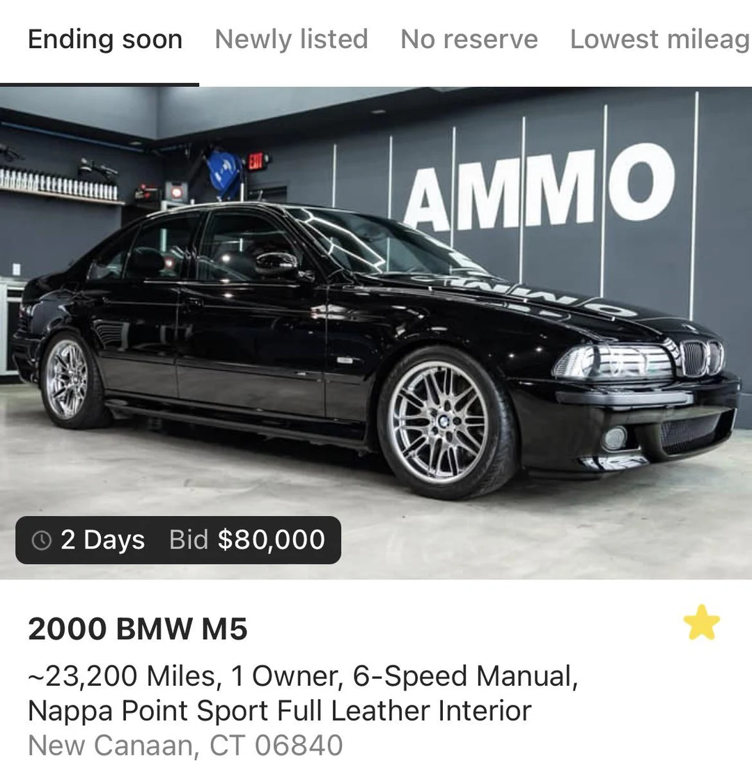 Thoughts on this near pristine E39 M5 auction? Was it a ridiculous price to begin with? Link in ...