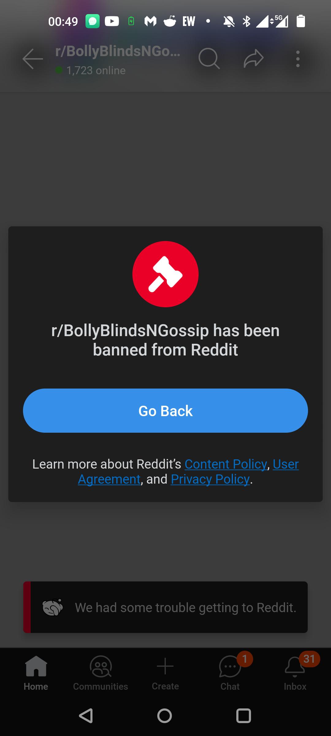 Does anyone know why bolly blinds and gossip has been banned from reddit? | Scrolller