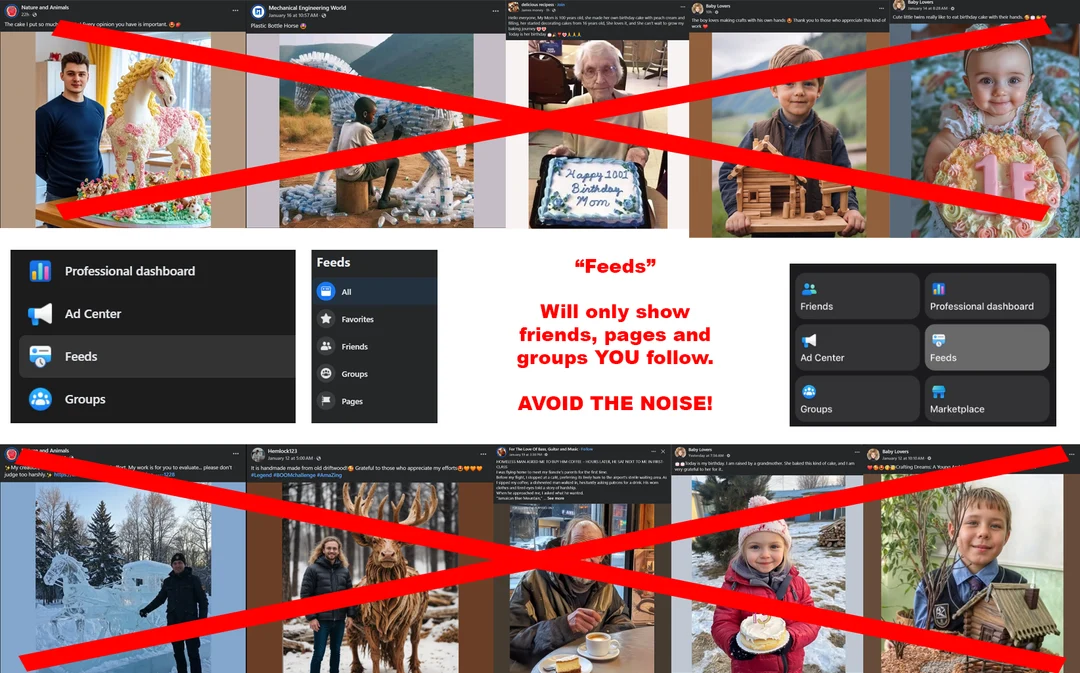 TIP: To avoid endless AI content farms and irrelevancy, always go to "Feeds" before browsing ...