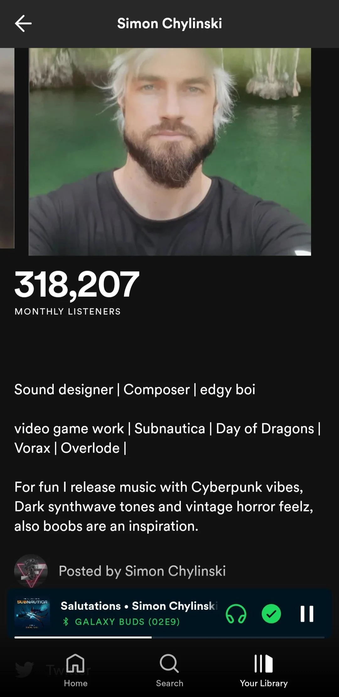 Decided to check out Simon Chylinski on Spotify... Wasn't disappointed | Scrolller