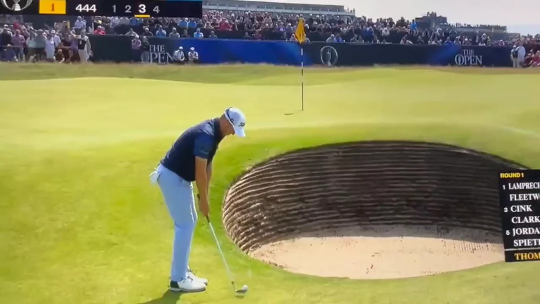 Justin Thomas hits an incredible pitch shot on the first hole of the Open championship | Scrolller