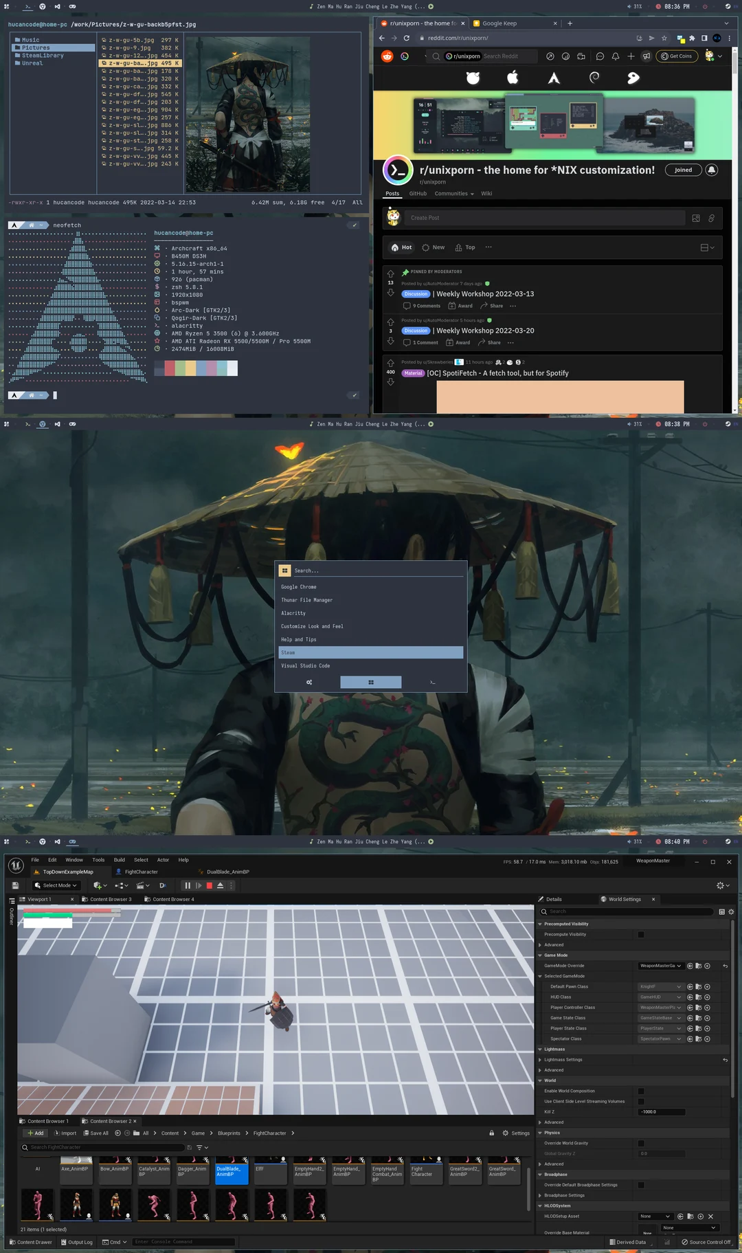 [bspwm] My UE5 development setup | Scrolller