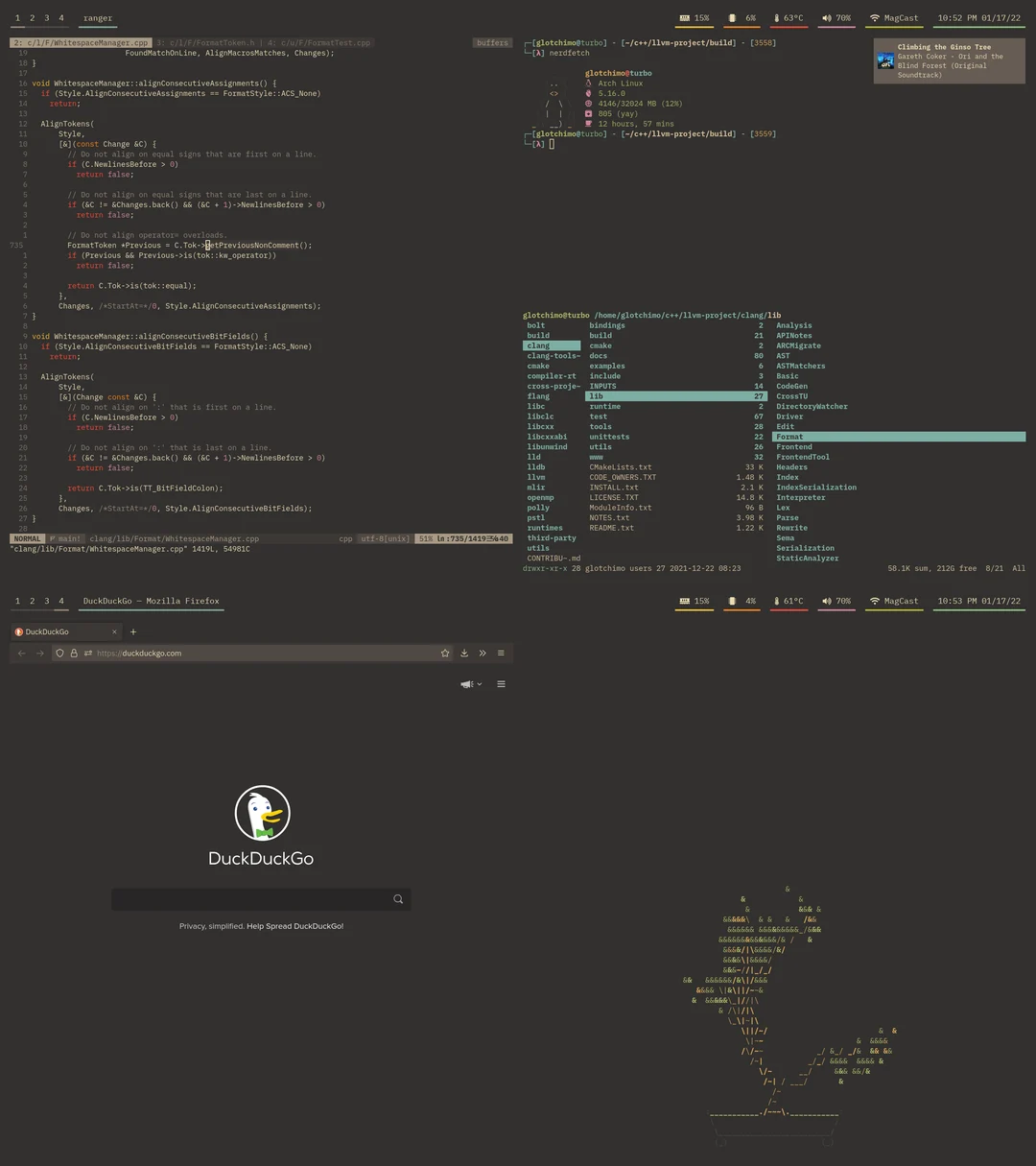 [i3-gaps] Winter term setup, all blended together | Scrolller