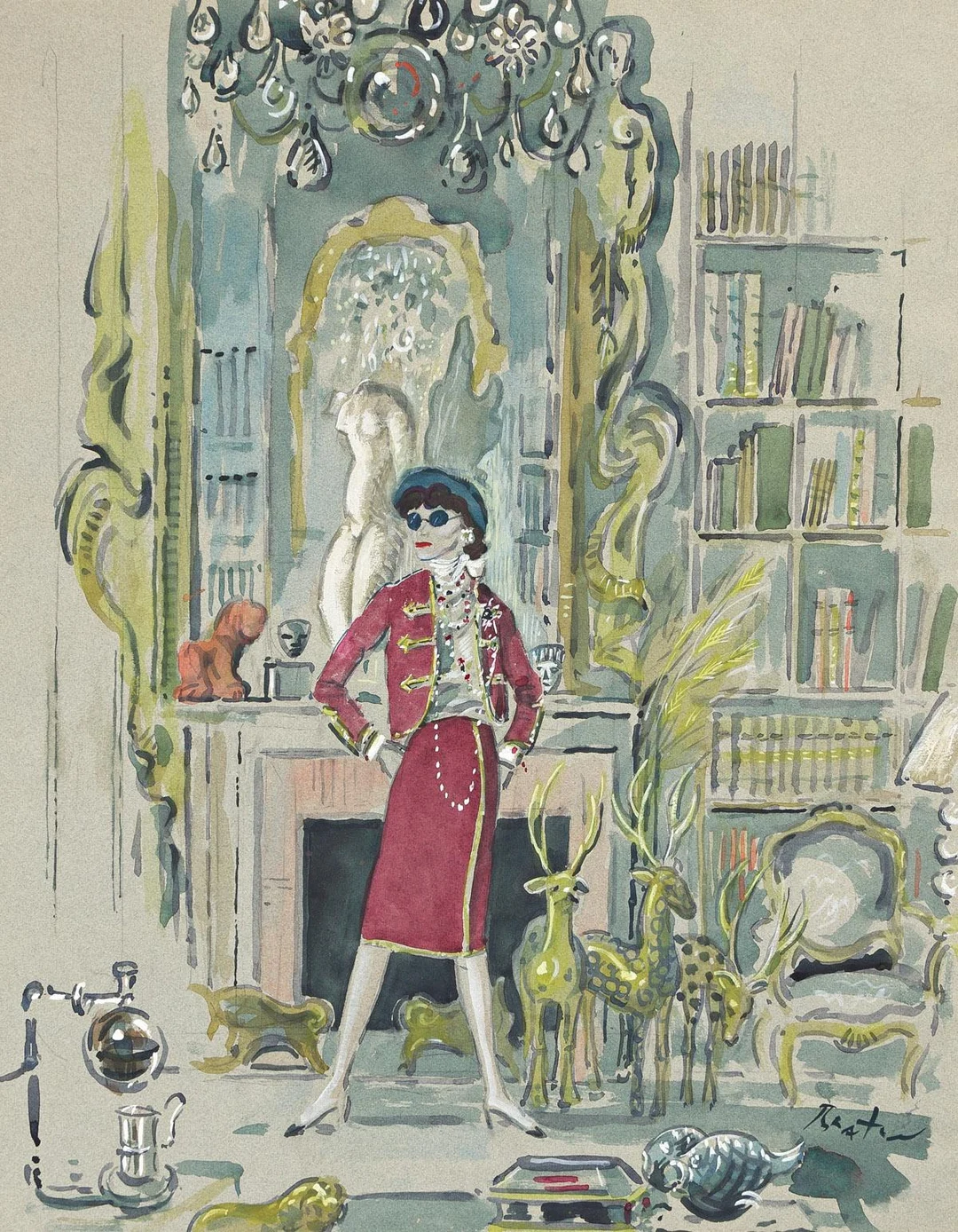 Katharine Hepburn as Coco Chanel by Cecil Beaton, 1969 | Scrolller