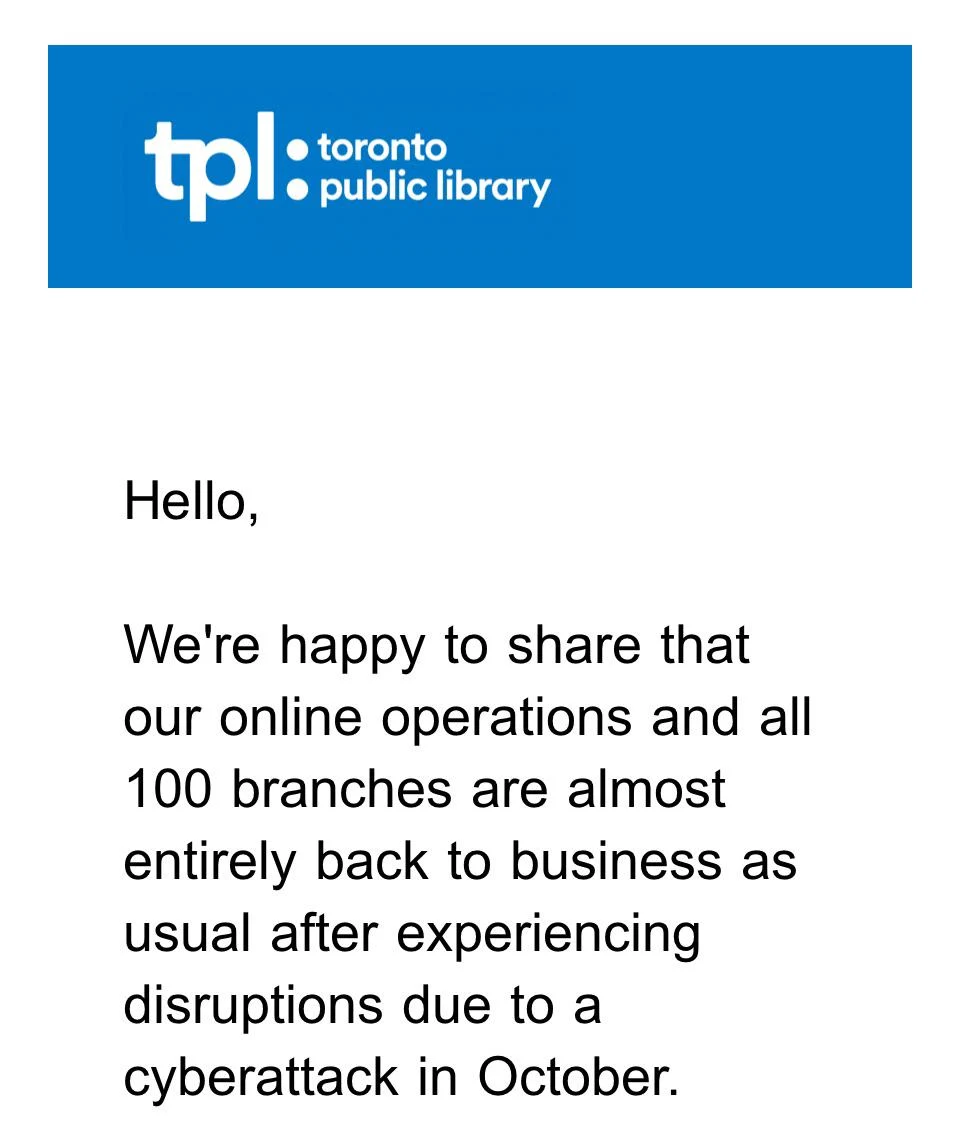 Toronto Public Library is back | Scrolller