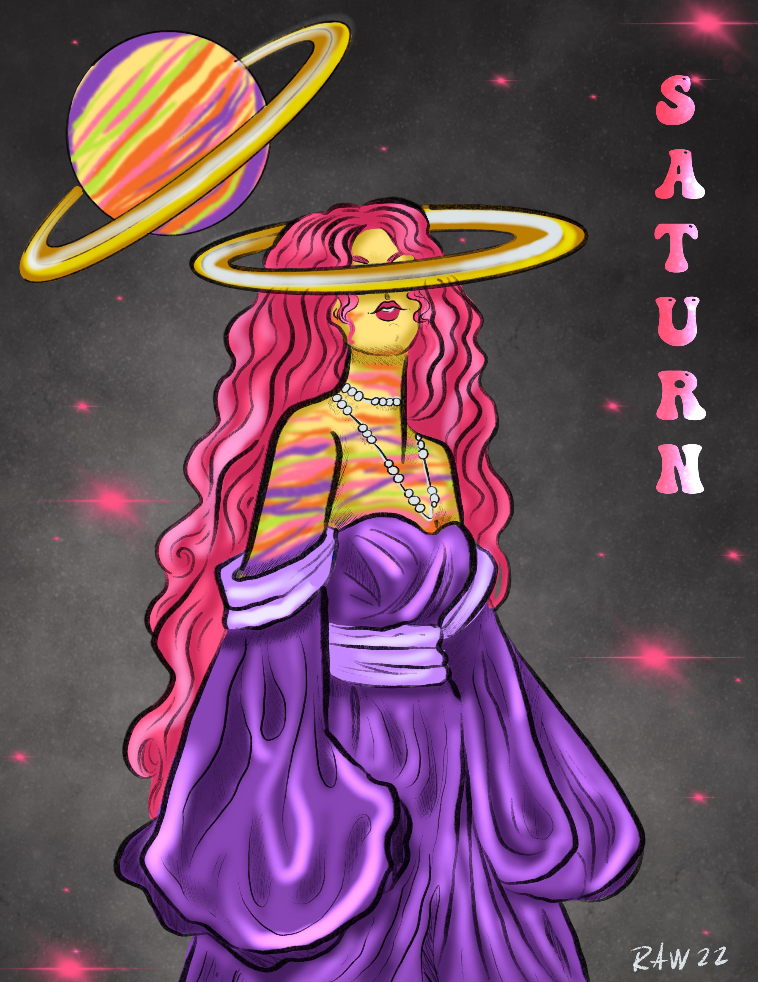 Saturn goddess, Me, Procreate, 2022 | Scrolller
