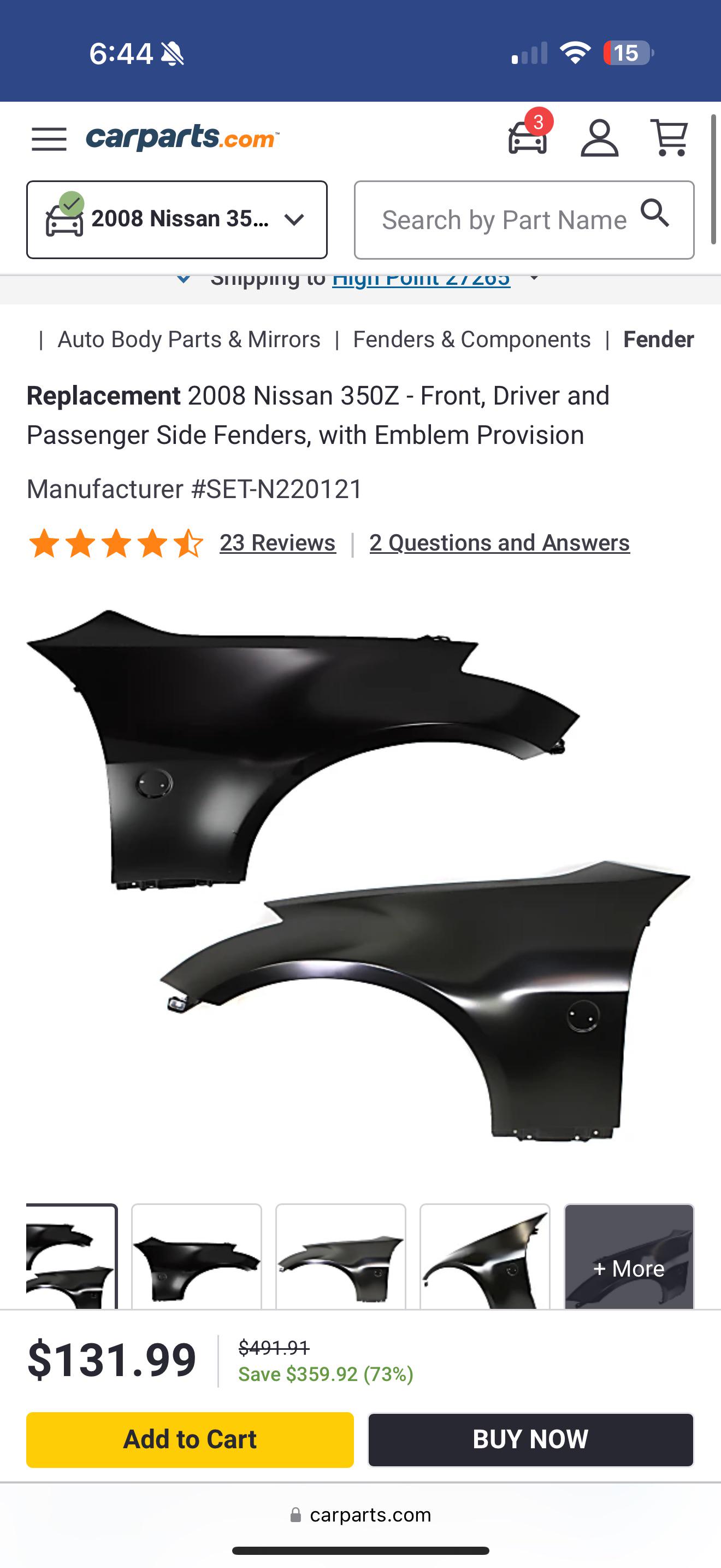 Front fender replacement | Scrolller