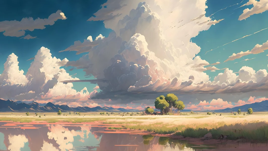 Cloudy Landscape Illustration | Scrolller