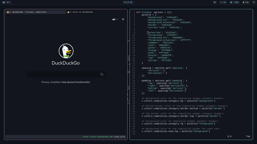 [Sway-borders] Gentoo, qutebrowser, and vim | Scrolller