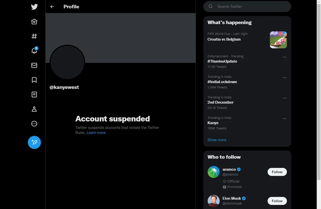 Ye's twitter got suspended | Scrolller