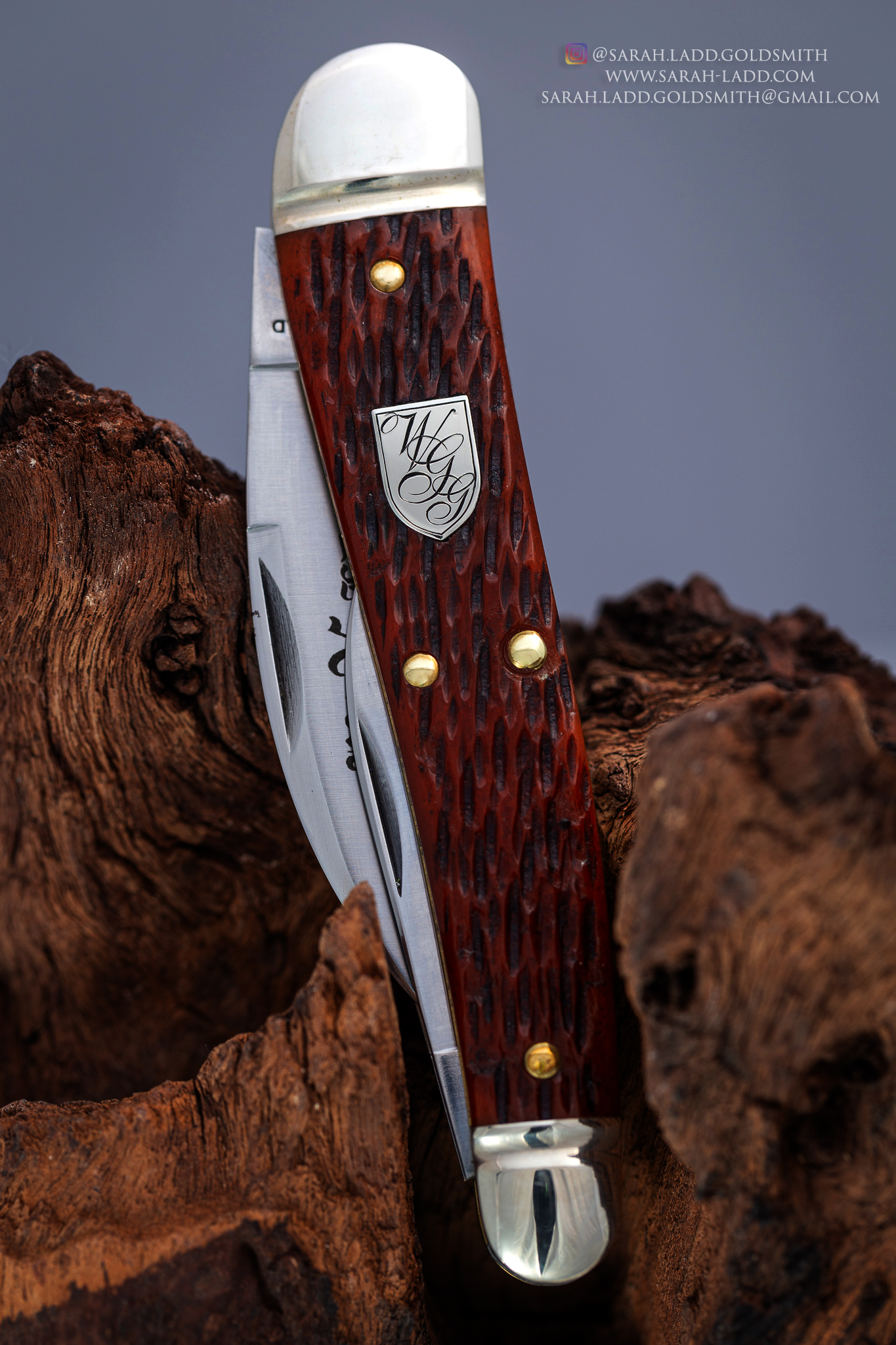 Monogram on GEC slipjoint, hand engraved by me | Scrolller