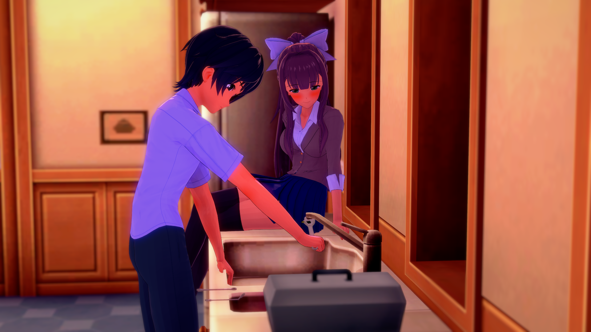 Monika invited MC to repair the faucet. | Scrolller