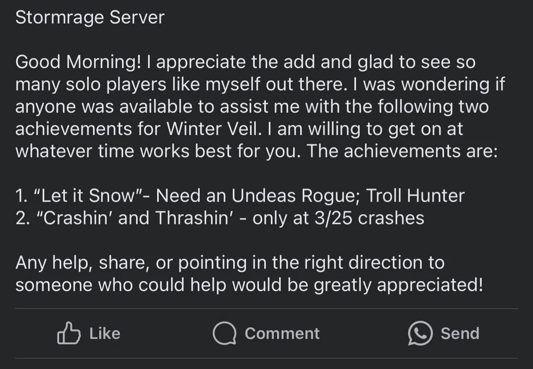 Winter Veil Achievement Help | Scrolller