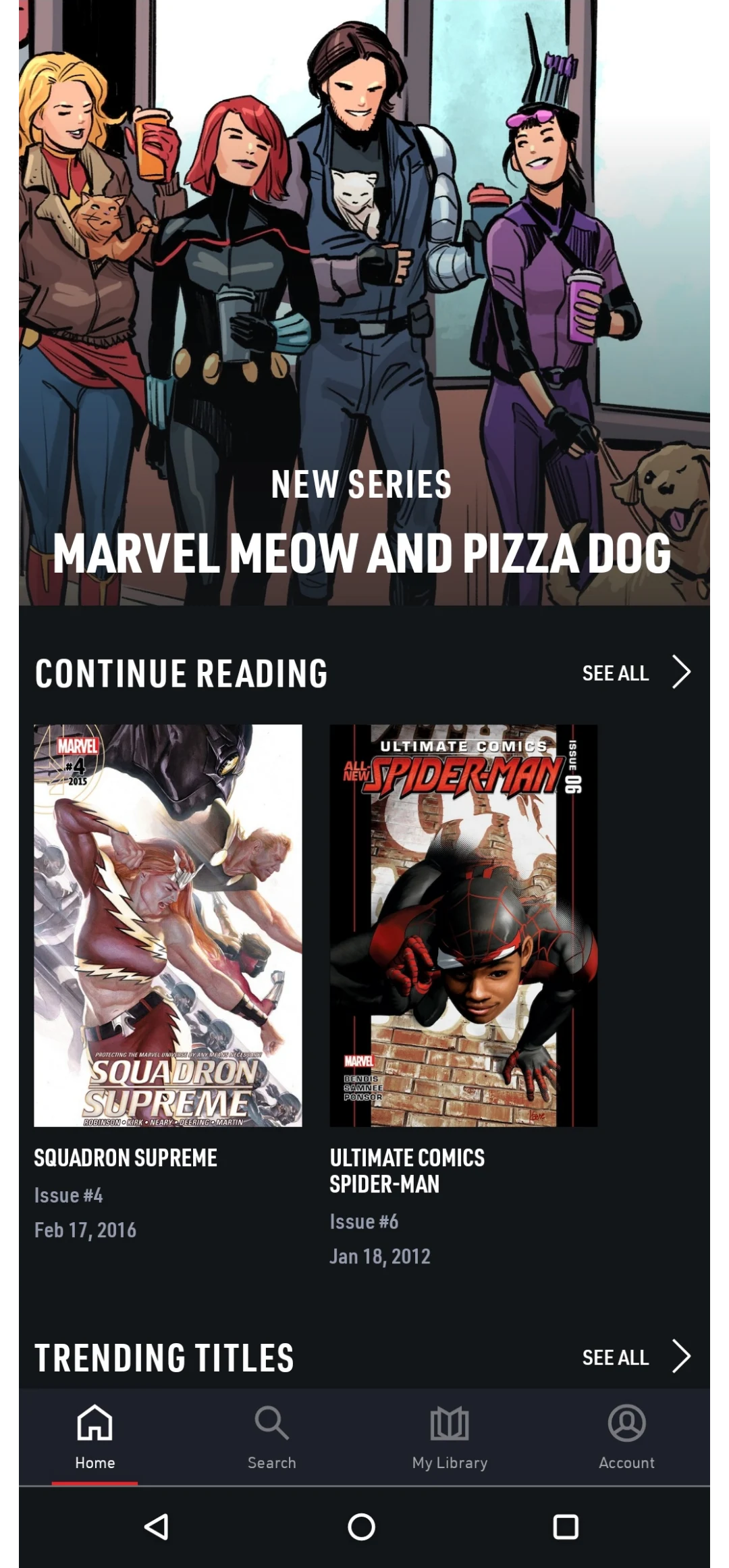 My current reads on Marvel Unlimited. I'm really liking The Squadron Supreme. | Scrolller