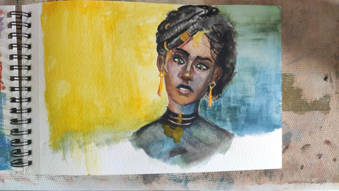 Minha Segunda Aquarela, me, watercolour, 2022 | Scrolller