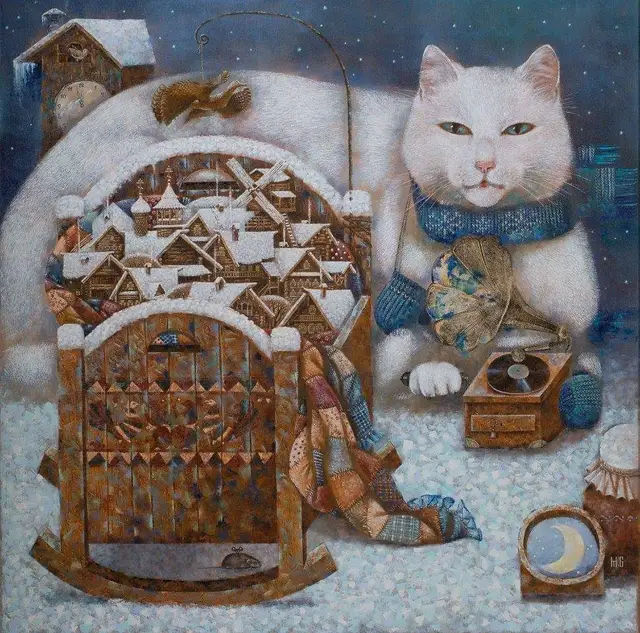 Lullaby, Marina Boris (me), oil on canvas and silver leaf, 2017 | Scrolller