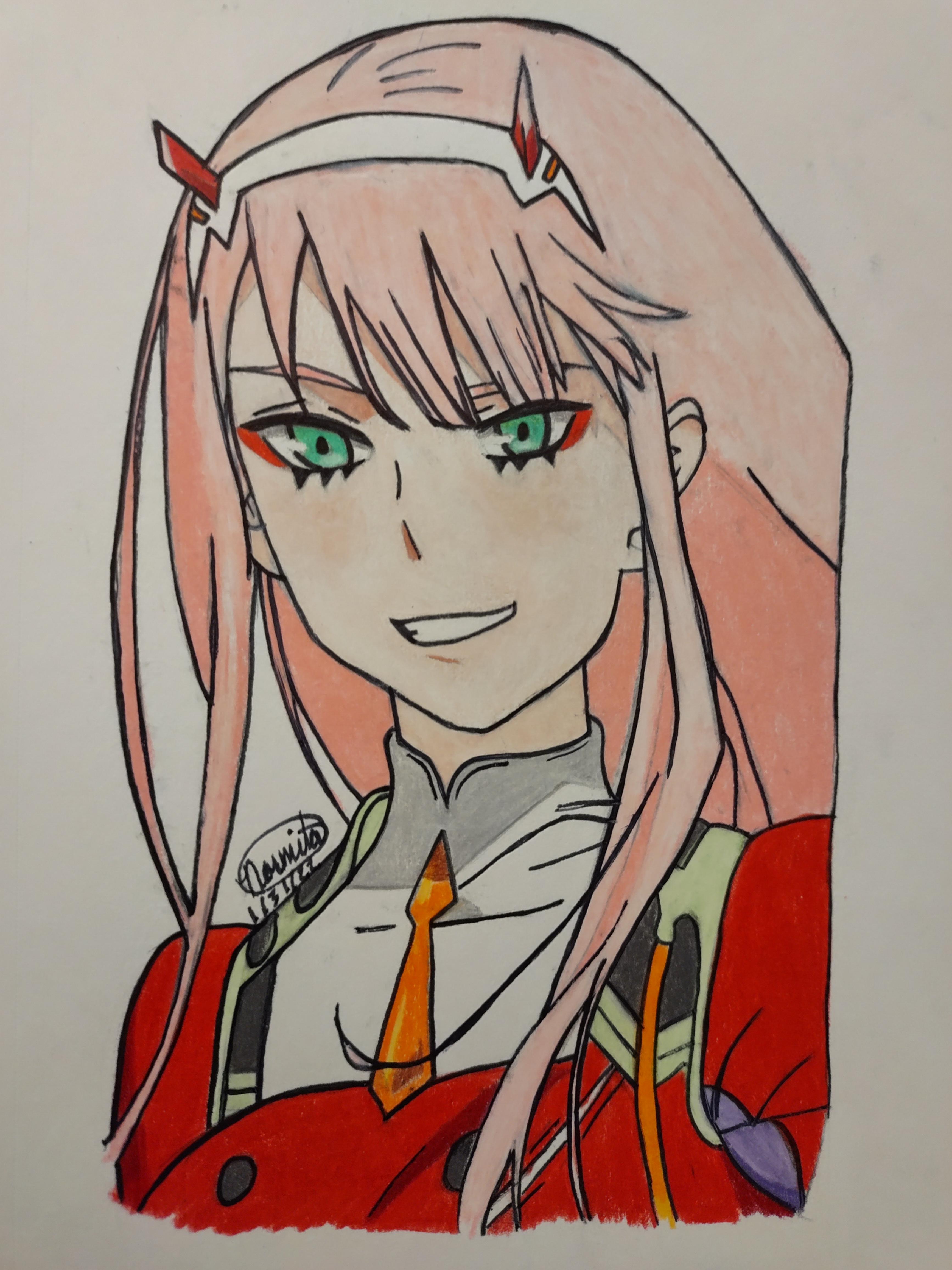 My first Zero Two drawing 😁 | Scrolller