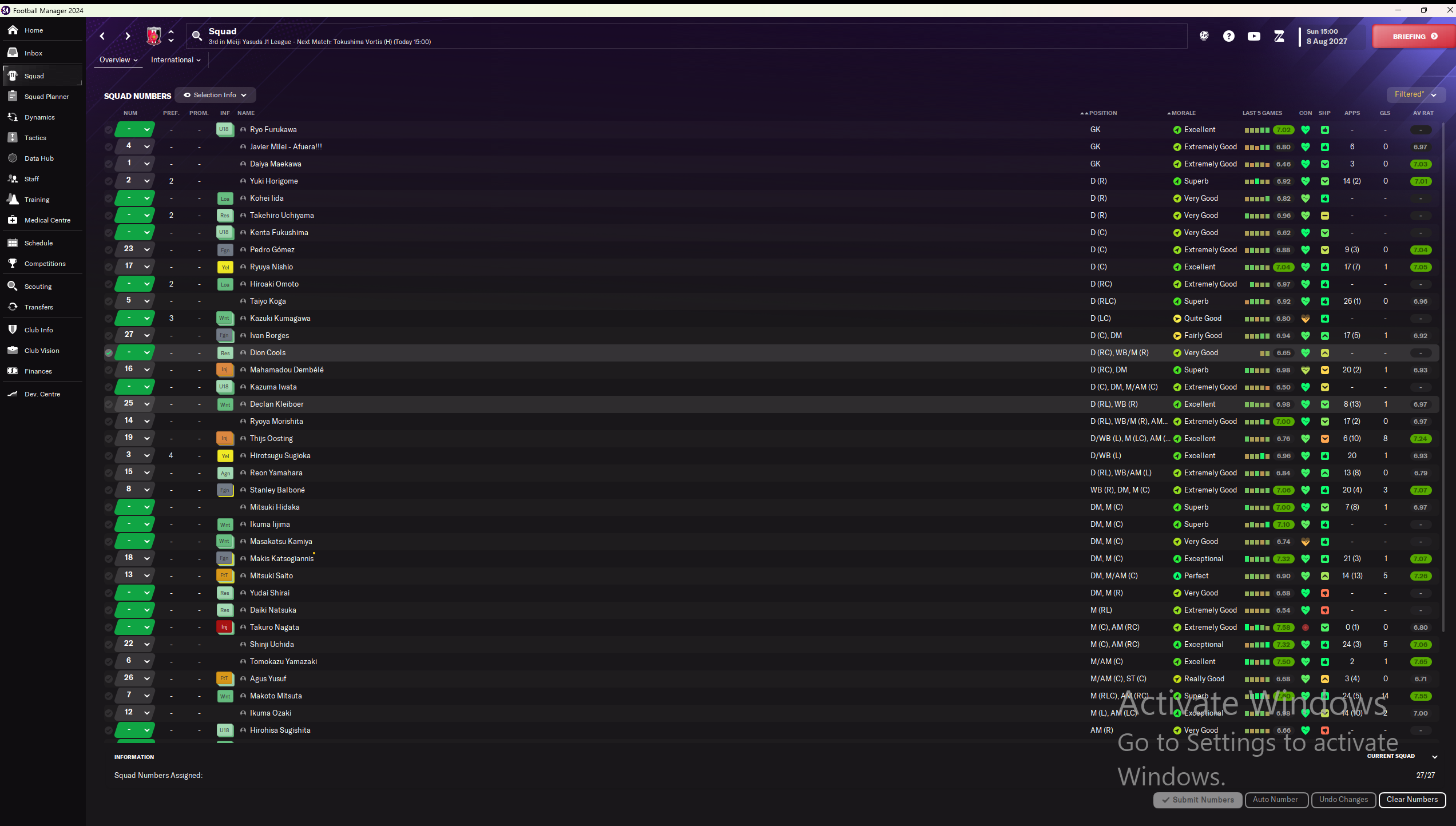 Can't assign squad numbers | Scrolller