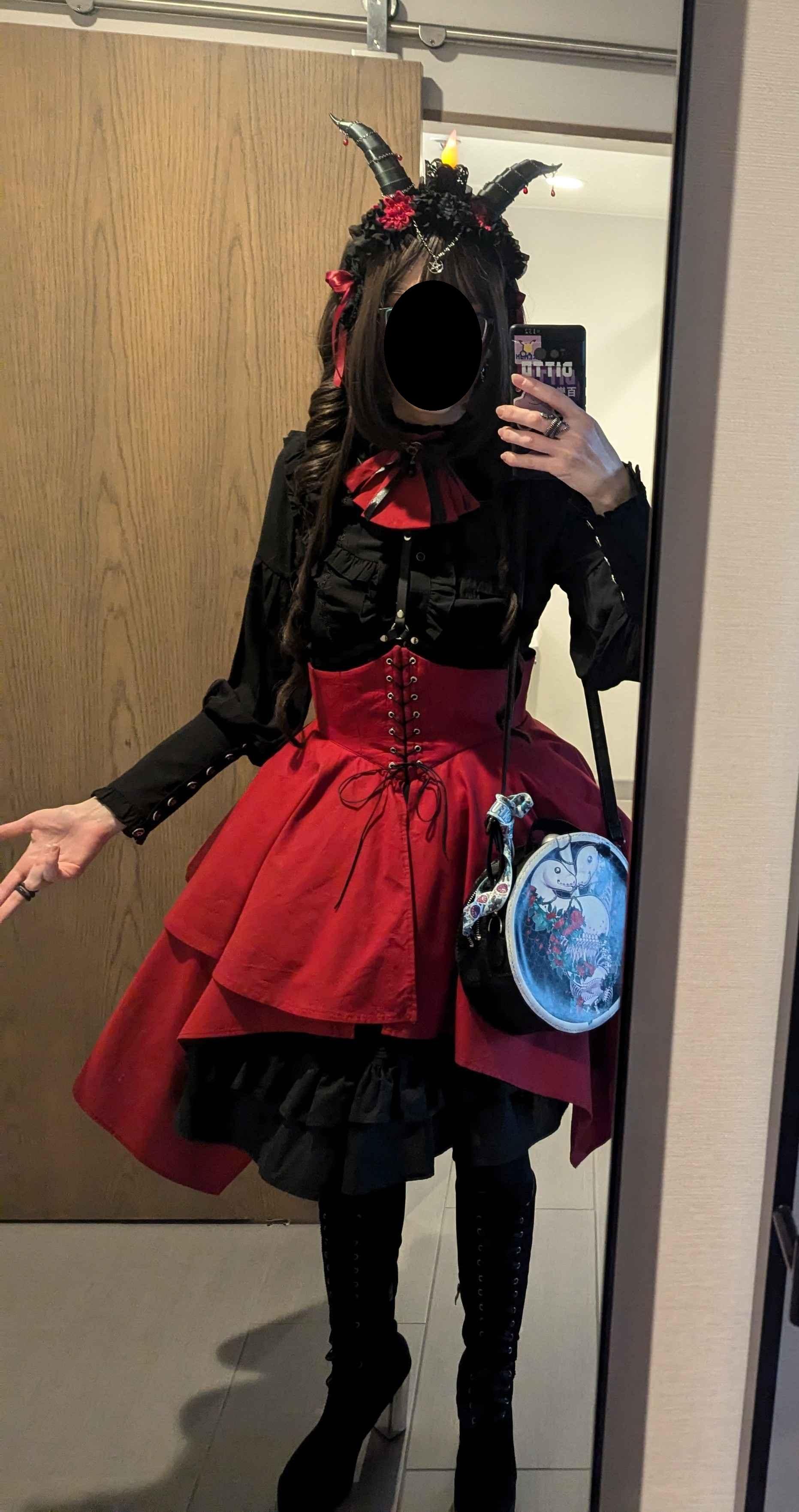 My Baphomet Themed Lolita Coord. Mostly handmade by me! | Scrolller