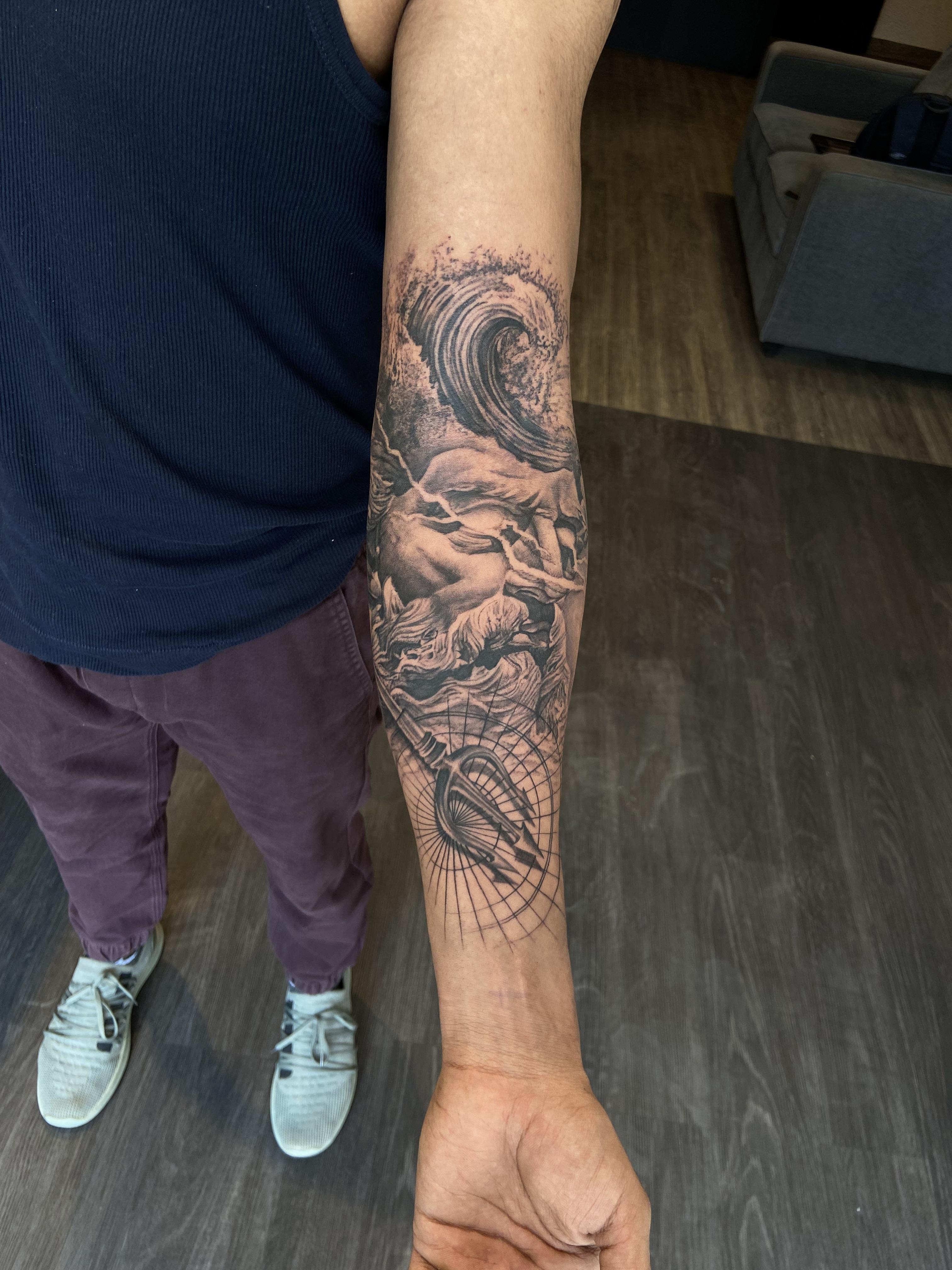 My first tattoo of Poseidon | Scrolller