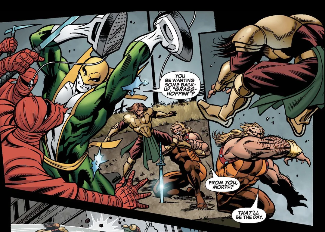 Morph turns into Iron Fist, but takes the name a bit too literally. (Exiles #93) | Scrolller