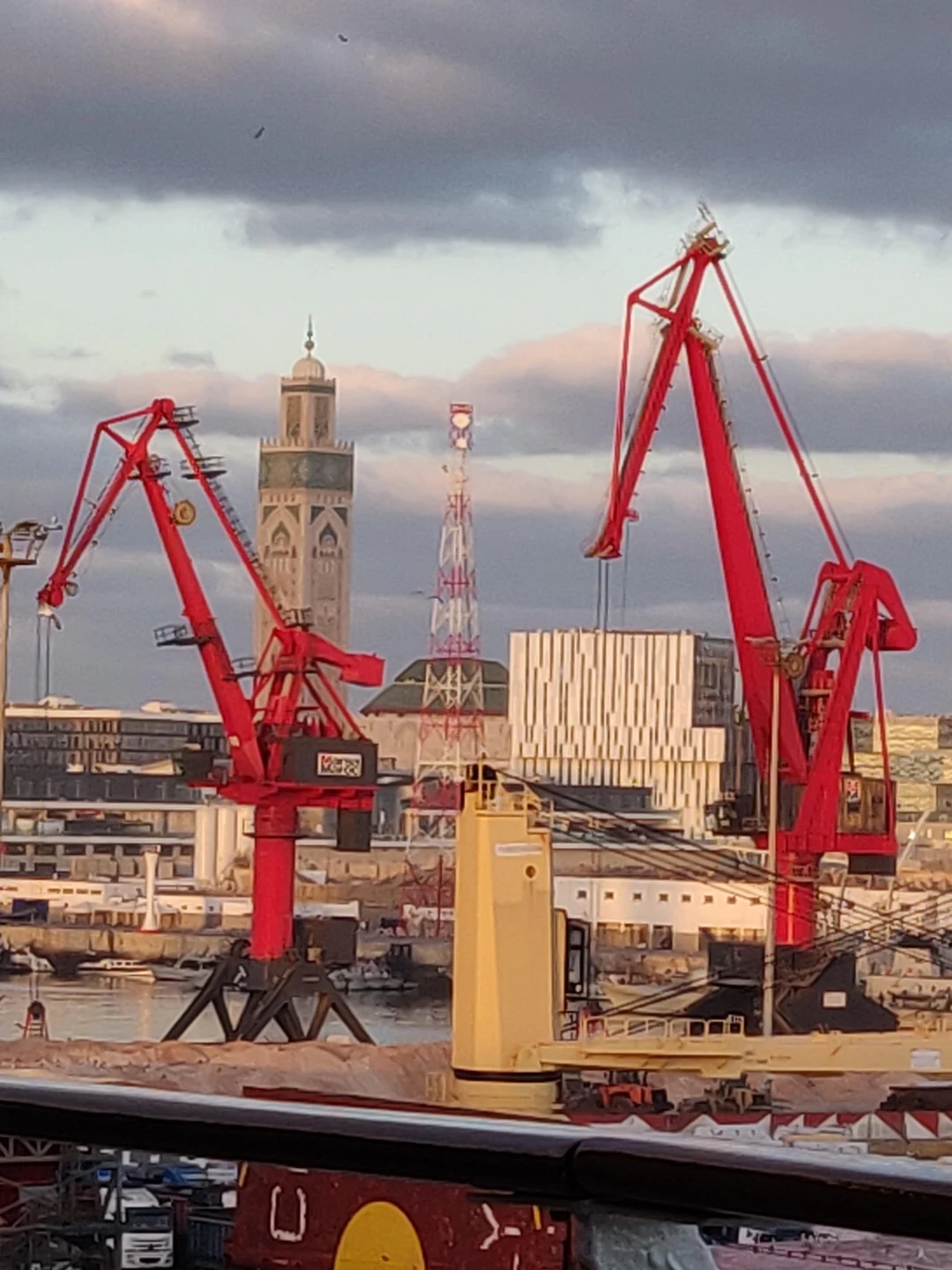 Casablanca,Morocco . Hassan II Mosque minaret seen from port. | Scrolller