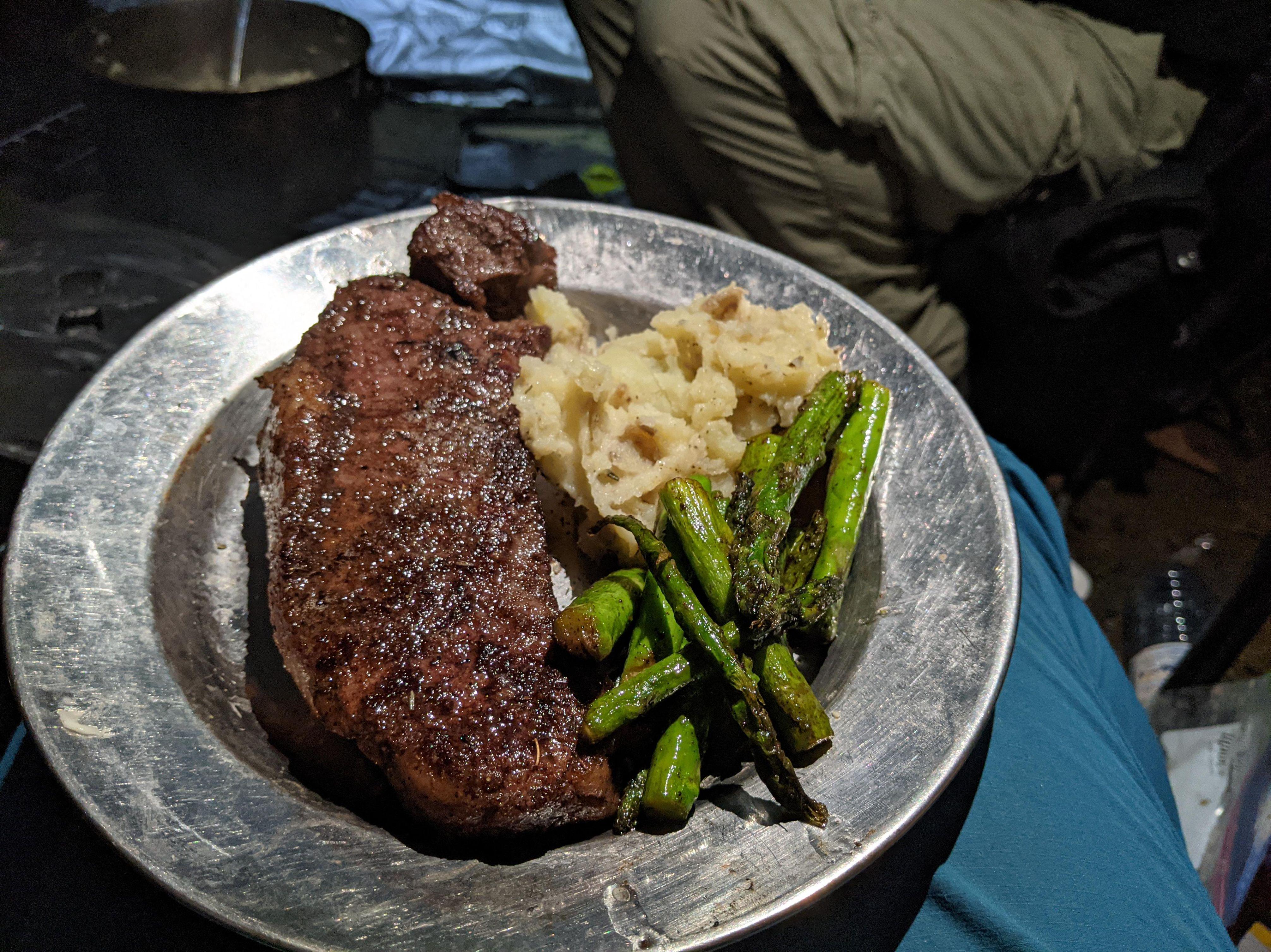 Steak Dinner made Over The Wood Stove While Winter Camping | Scrolller