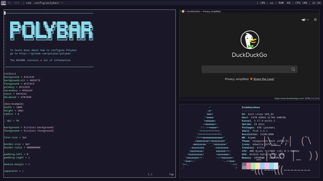 [bspwm] catppuccin | Scrolller