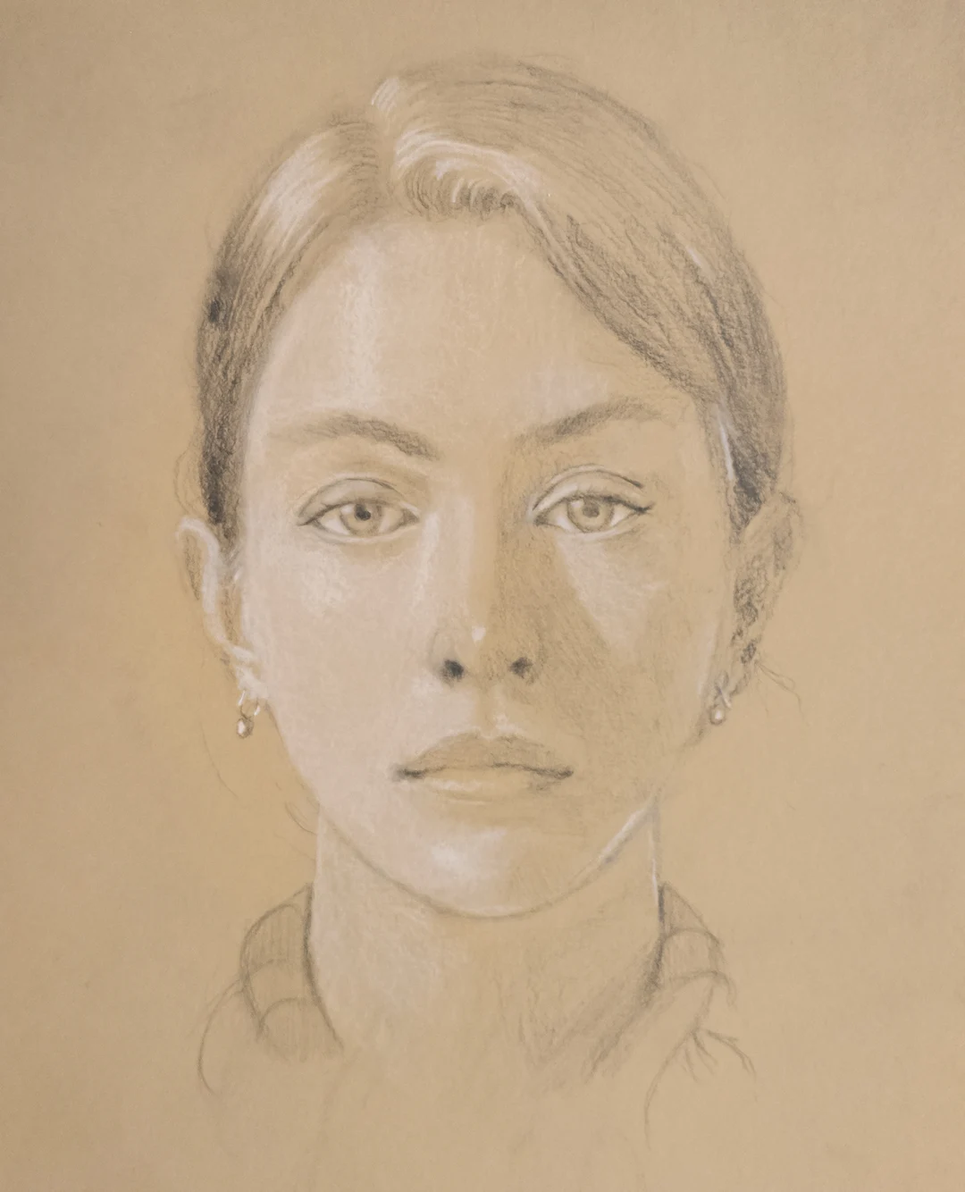 Midtone Paper Drawing, Matt Revell, Graphite and Conte, 2023 | Scrolller