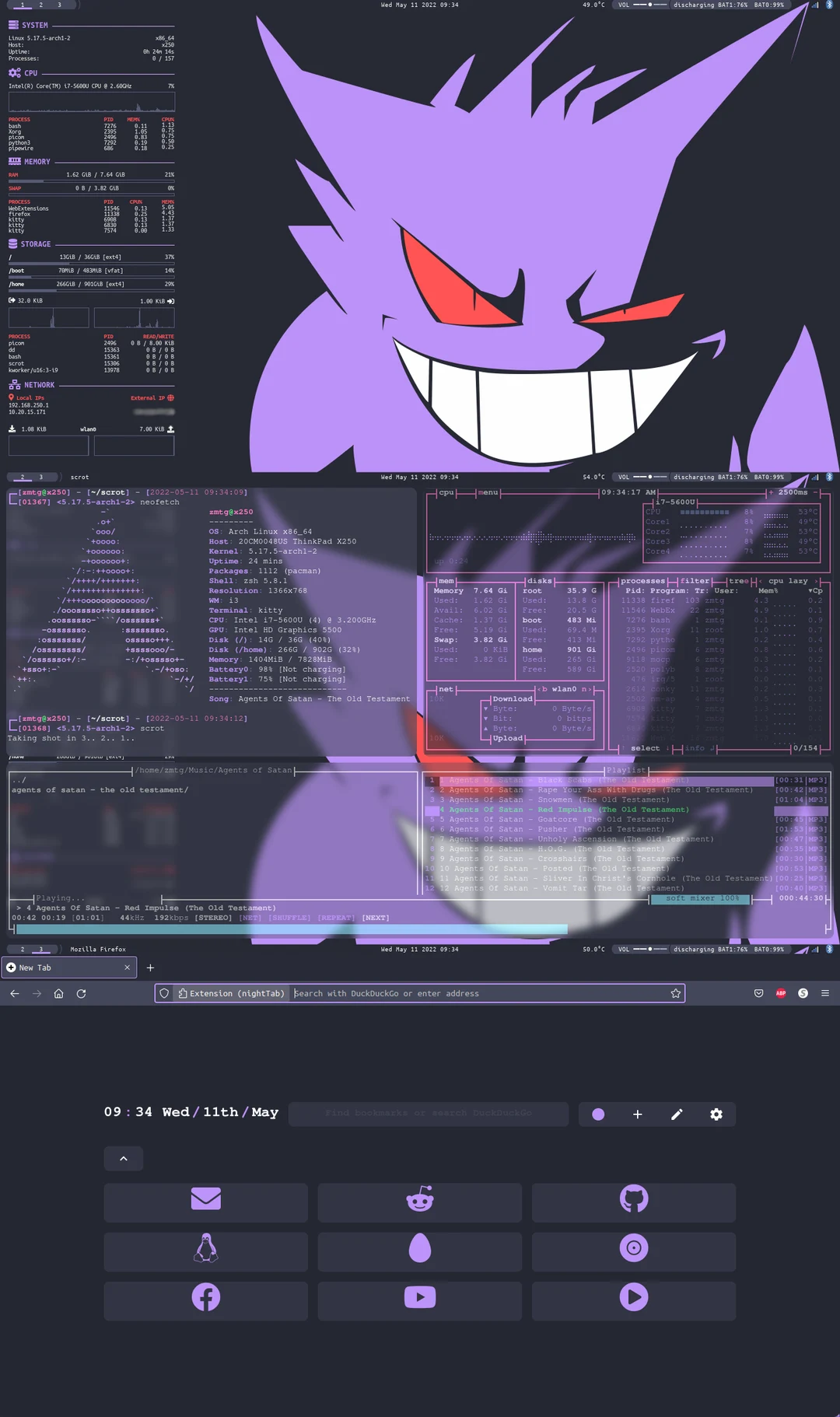 [i3-gaps] Dracula Gengar | Scrolller