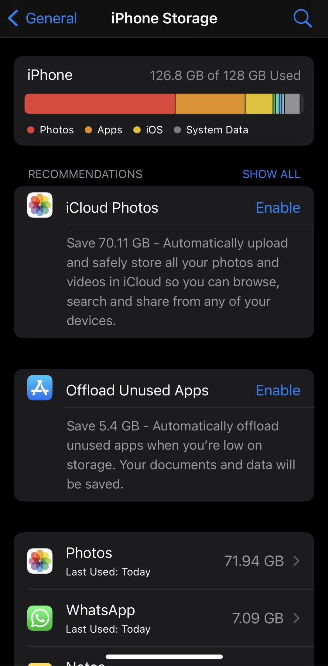 iPhone storage once full, always tends to remain full no matter what. | Scrolller