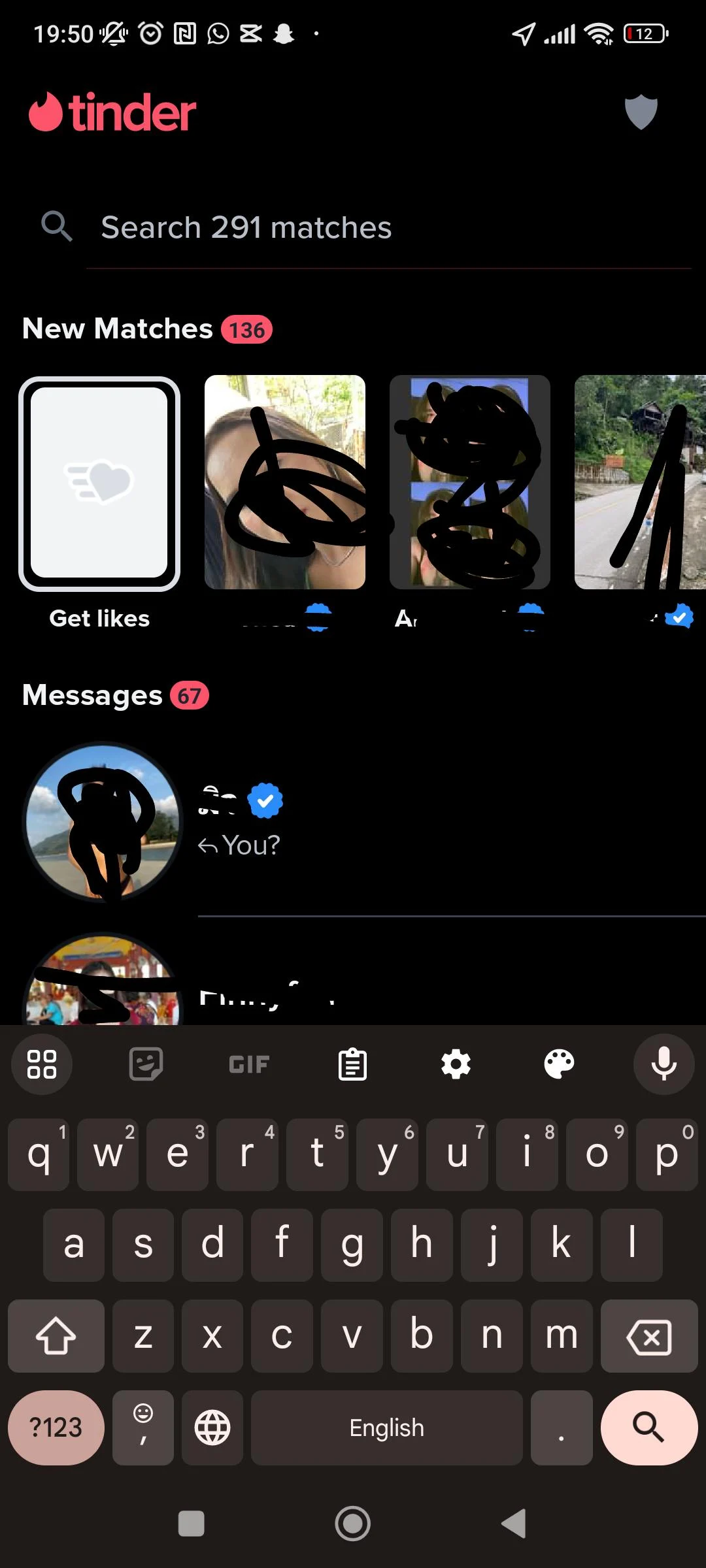 1 match per week in home country and never went on a tinder date. South East Asia is a whole ...