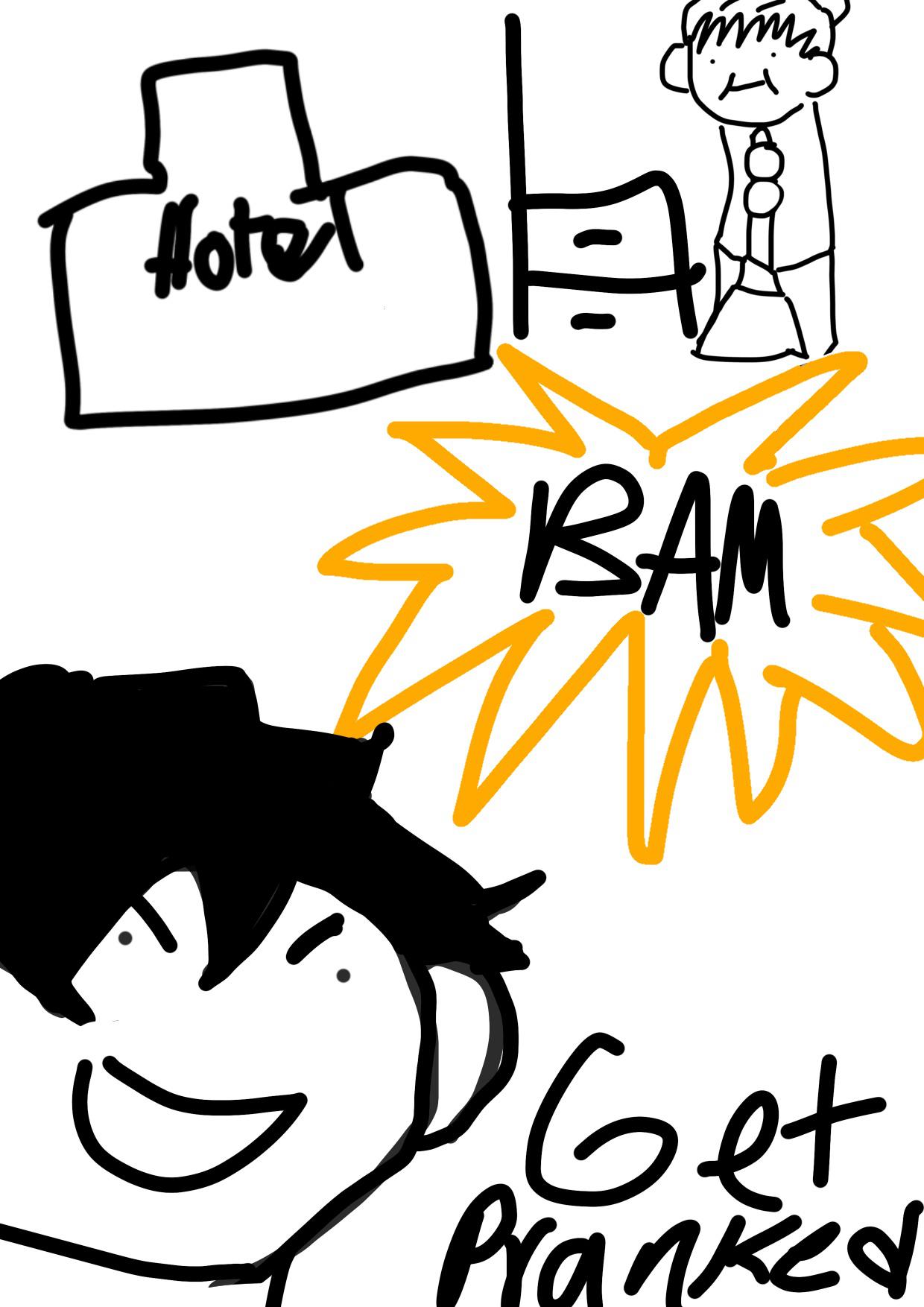 I had a idea where the explosion from the old lady at the hotel was a prank by the other ...