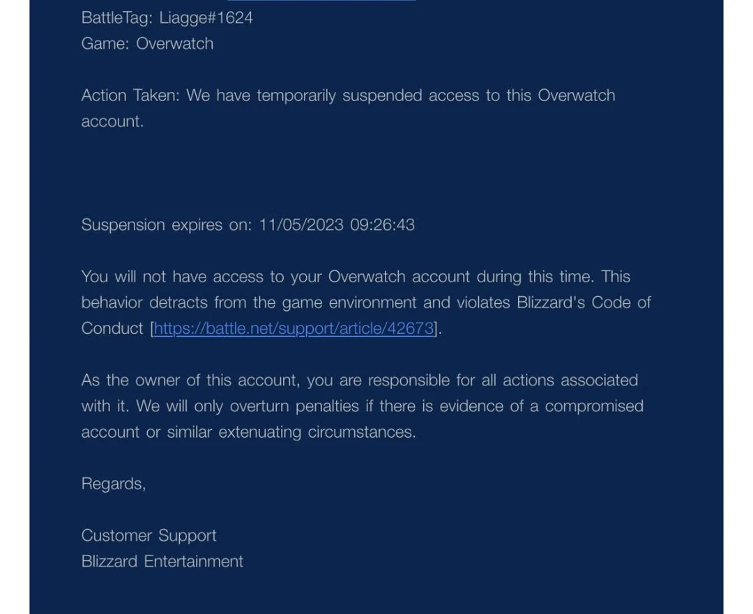 Blizzard just banned my account for 2 weeks for literally 0 reason | Scrolller