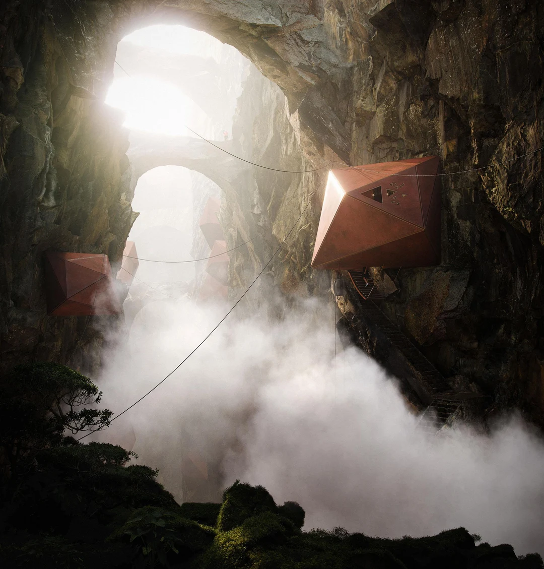 Over-the-edge Cliff residences by Matej Hosek | Scrolller