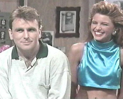 Colin Quinn and Kari Wuhrer on MTv's game show Remote Control. 1980s | Scrolller