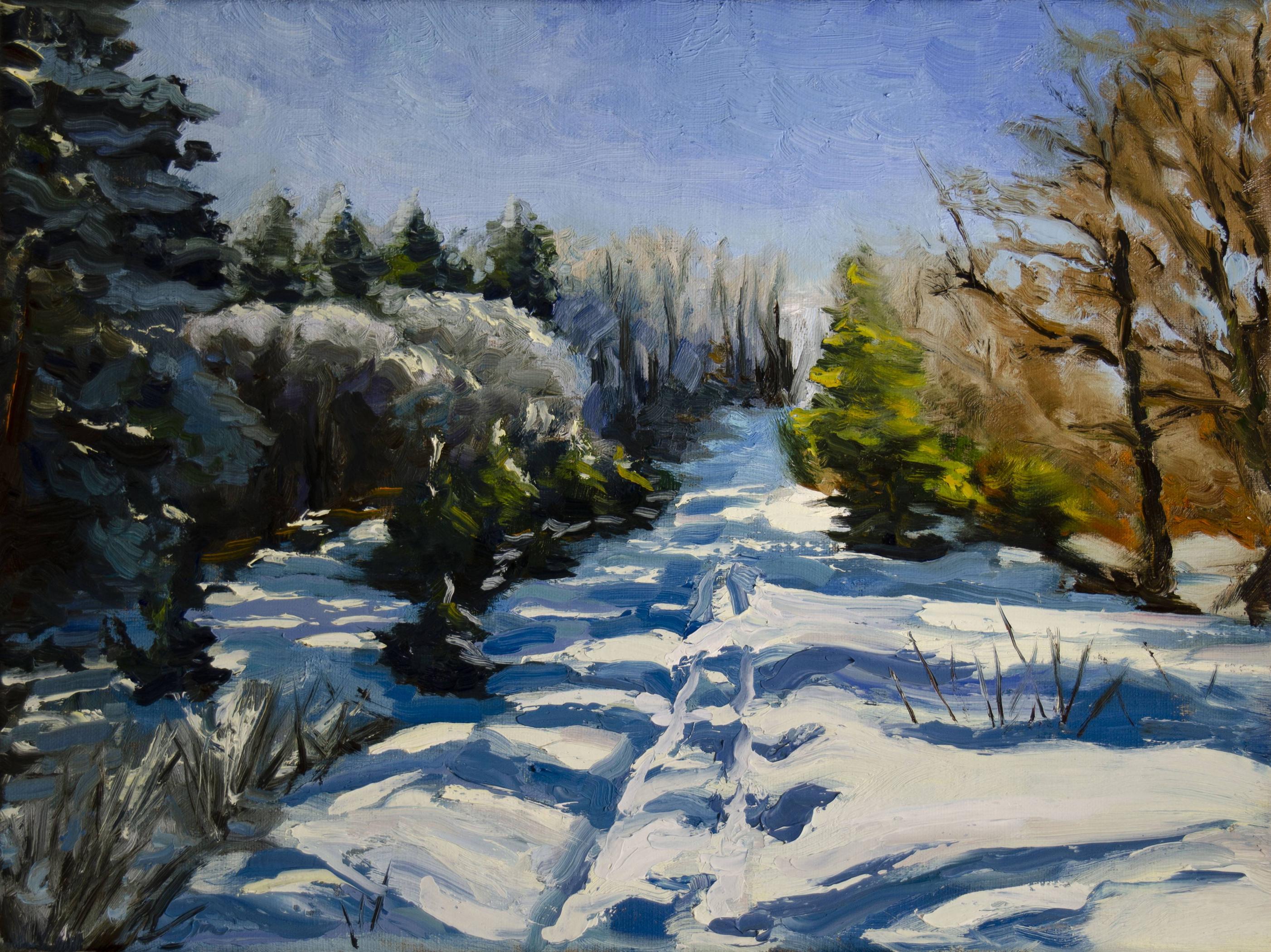 Winter Landscape, Me, Oil on canvas, 2023 | Scrolller