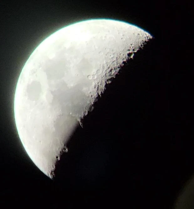My first photo of the Moon through my new Celestron telescope! | Scrolller