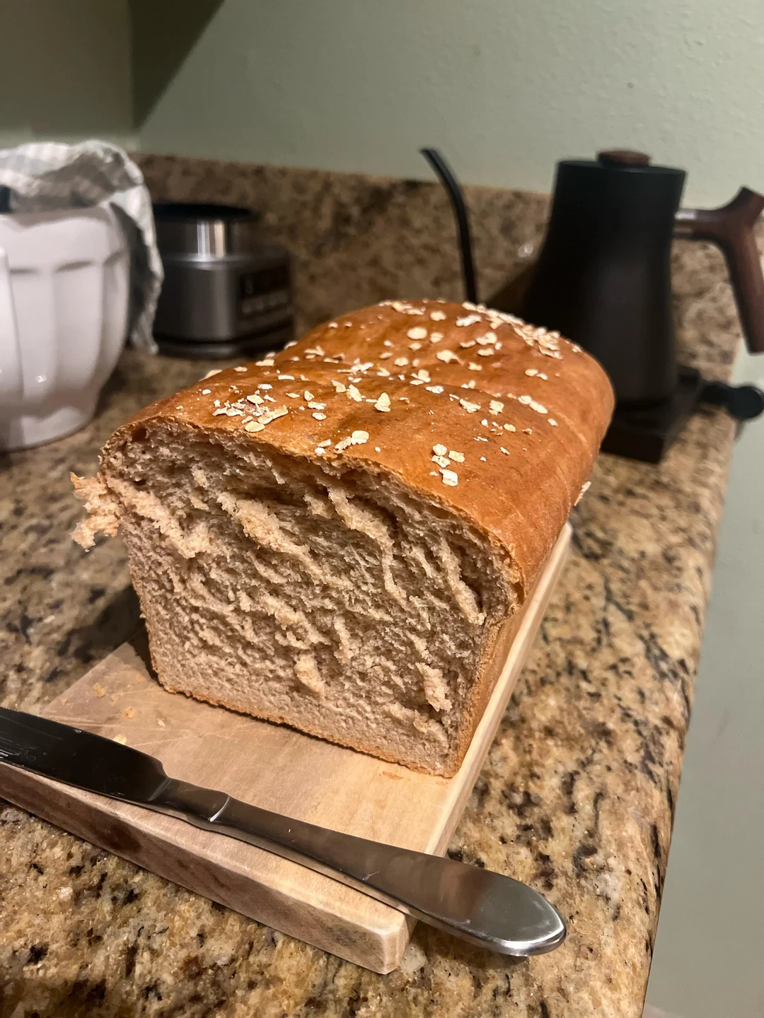 My first homemade bread. Seems a bit dense honey whole wheat | Scrolller