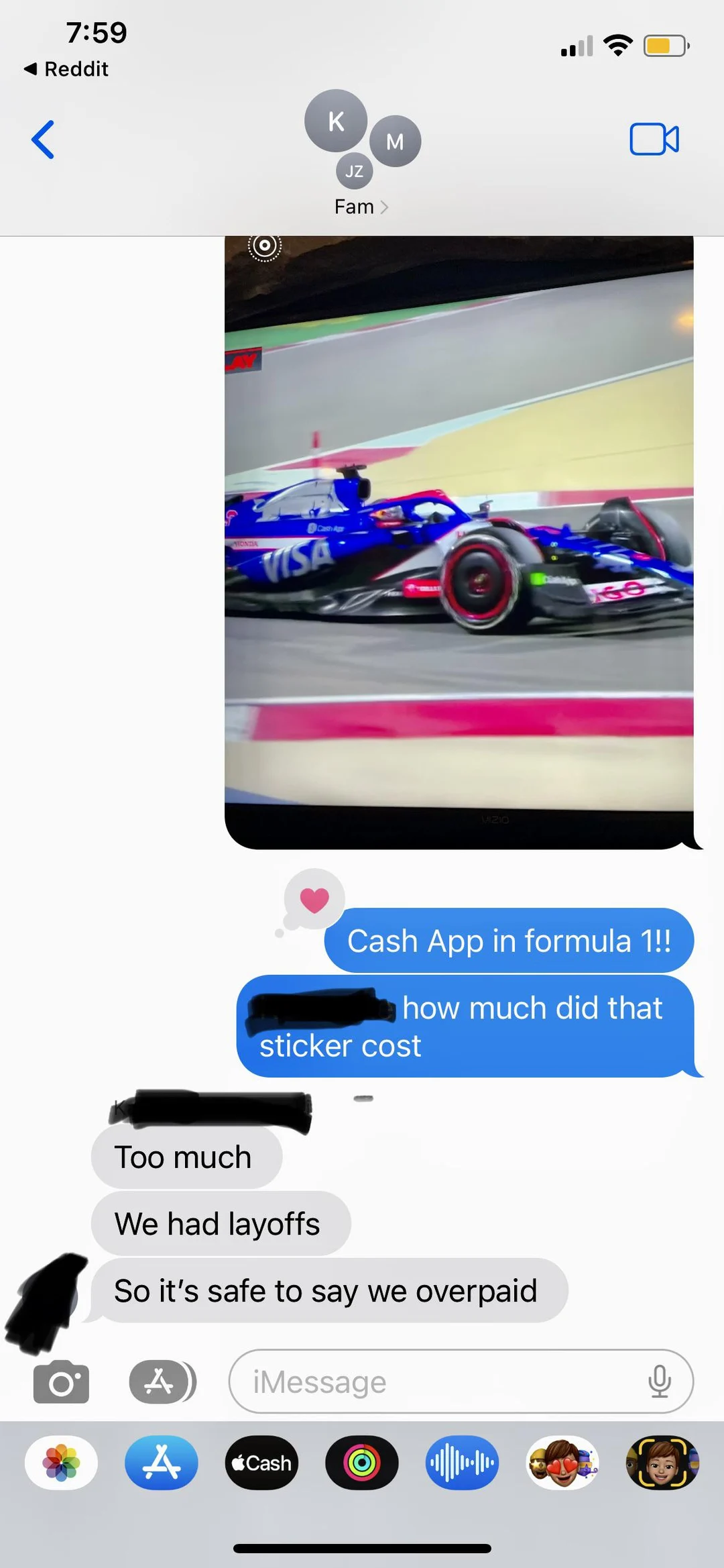 Family member works at Cash App. They’re stoked to be in F1! | Scrolller