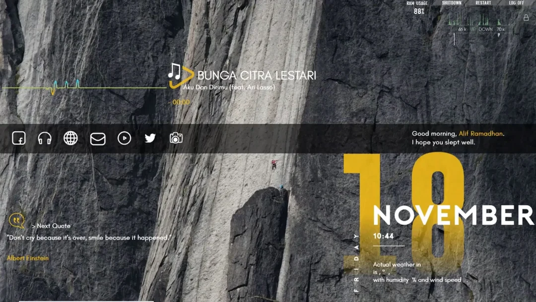 Someone introduced me to Rainmeter and I instantly loved it. Here's my new desktop look. | Scrolller