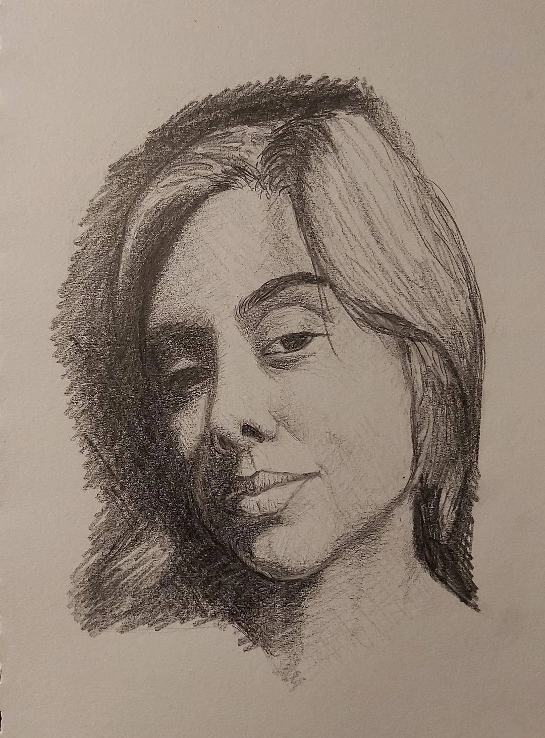 Portrait study, by me SketchingSketchyGuy, graphite on paper, 2023 | Scrolller