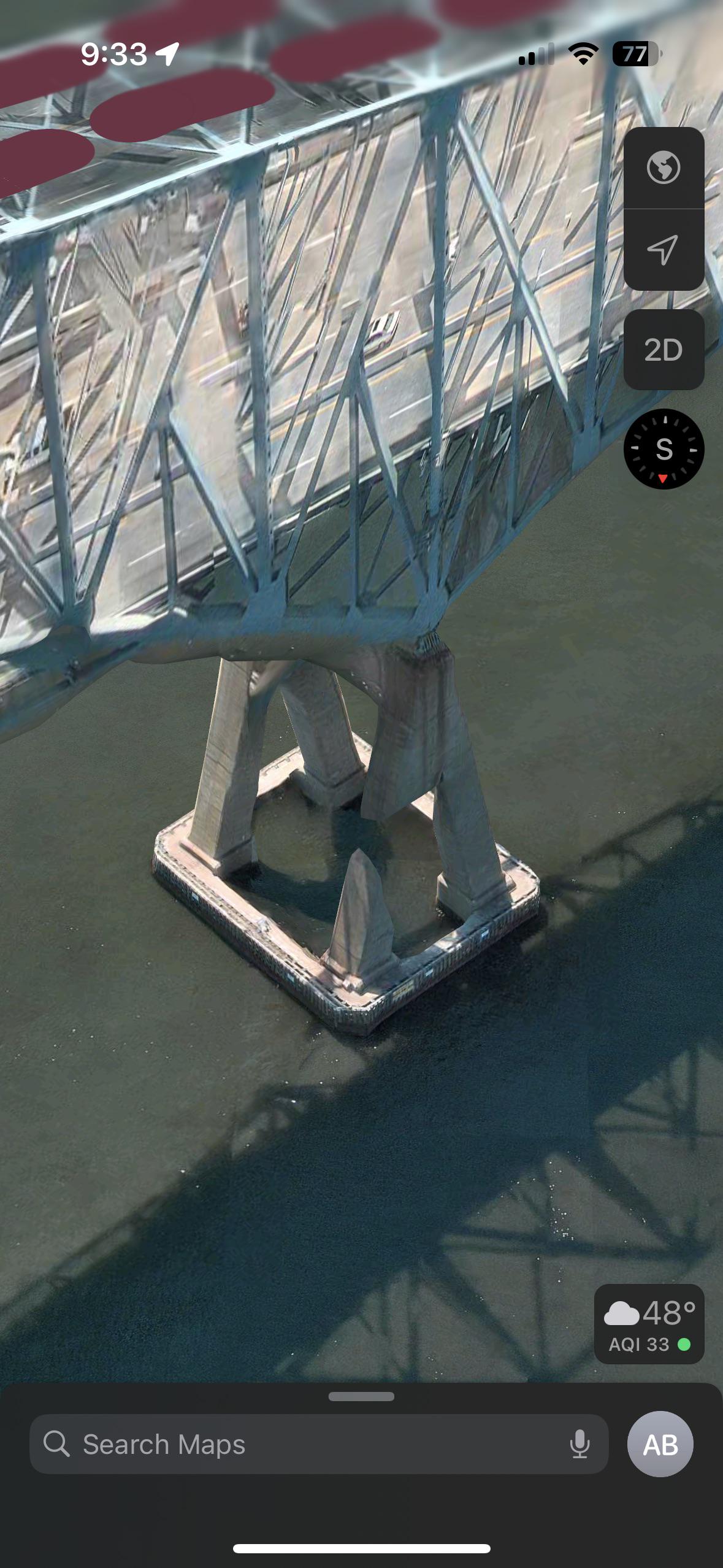 Apple Maps rendering of the FSK bridge is surprisingly accurate | Scrolller