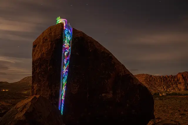 Long Exposure Shot of the Most Photographed Boulder in Red Rock. | Scrolller