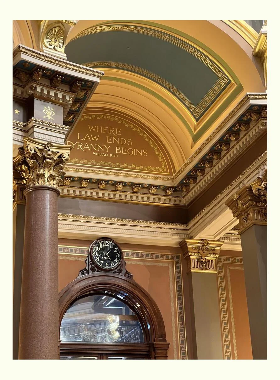 Irony this is displayed netween the chambers at the Iowa Capitol? | Scrolller