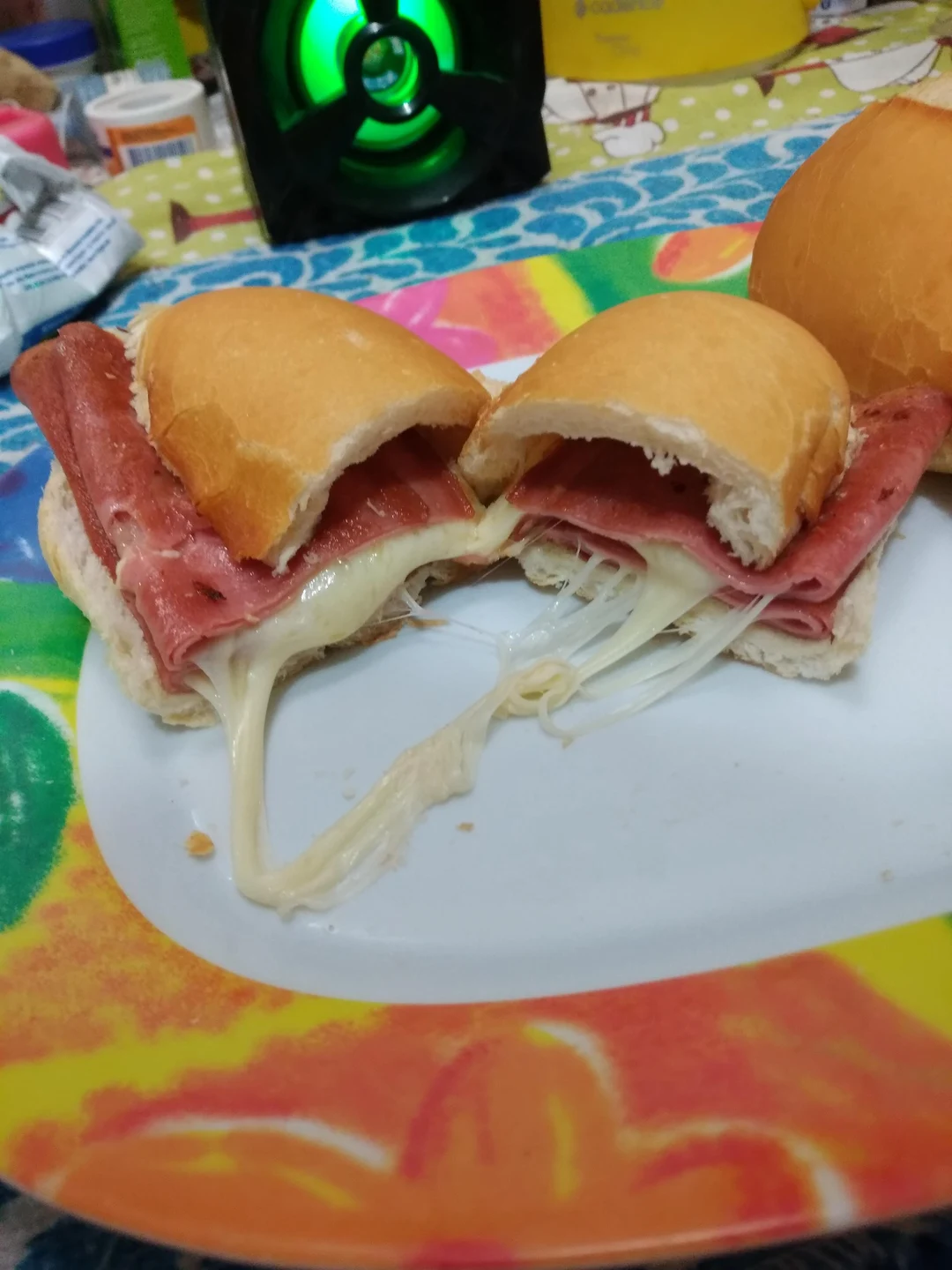 Fried Smoked Mortadella with Mozzarella on French Bread. | Scrolller