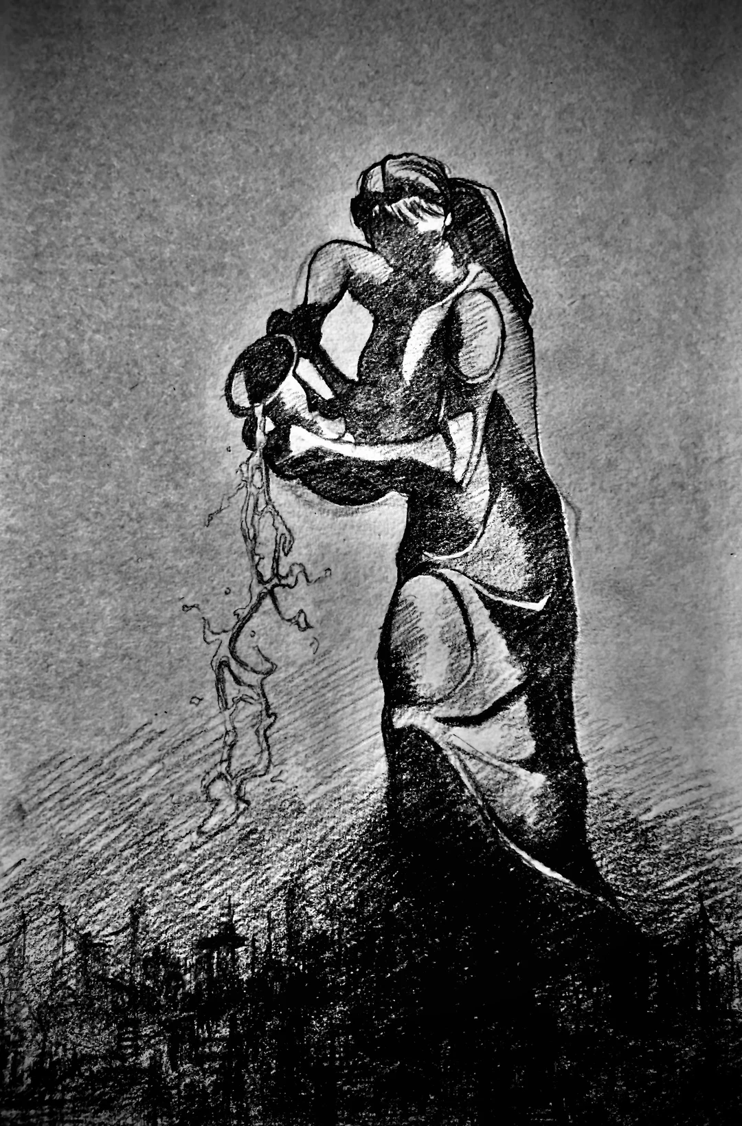 Kahramaneh Drowning Baghdad, MMscribbles(Me), Graphite, 2023 | Scrolller