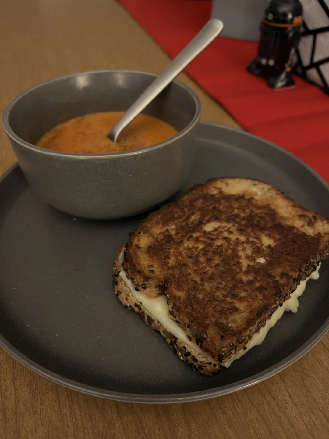 Just achieved the perfect crust on this classic grilled Swiss on Trader Joe’s seeded multi grain ...